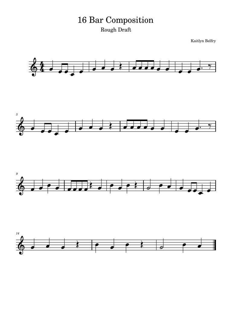16 Bar Composition | PDF