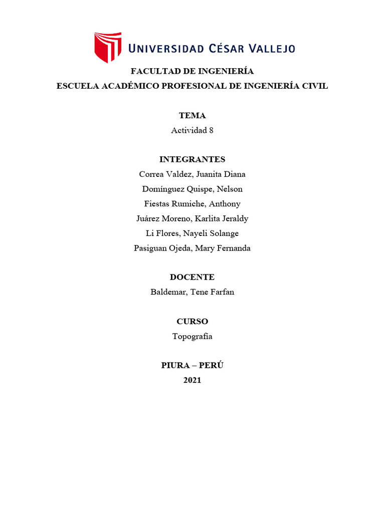 Actividad 8 Topografia | PDF