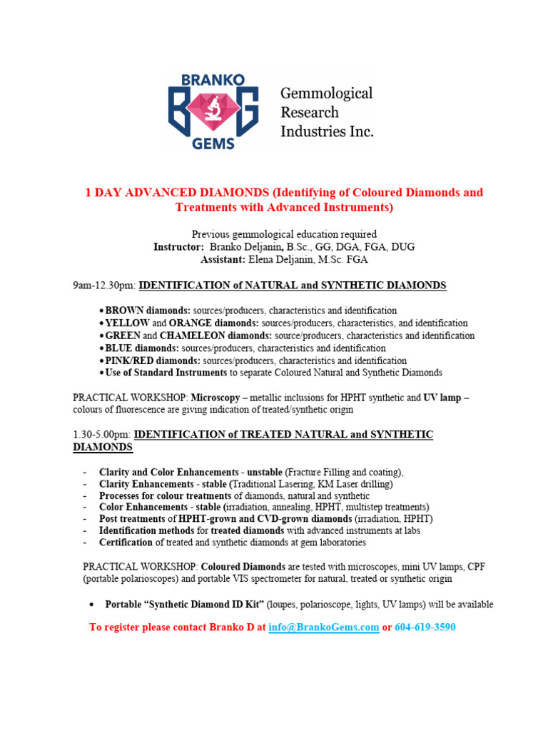 ADVANCED DIAMONDS Coloured and Treated Diamonds | PDF