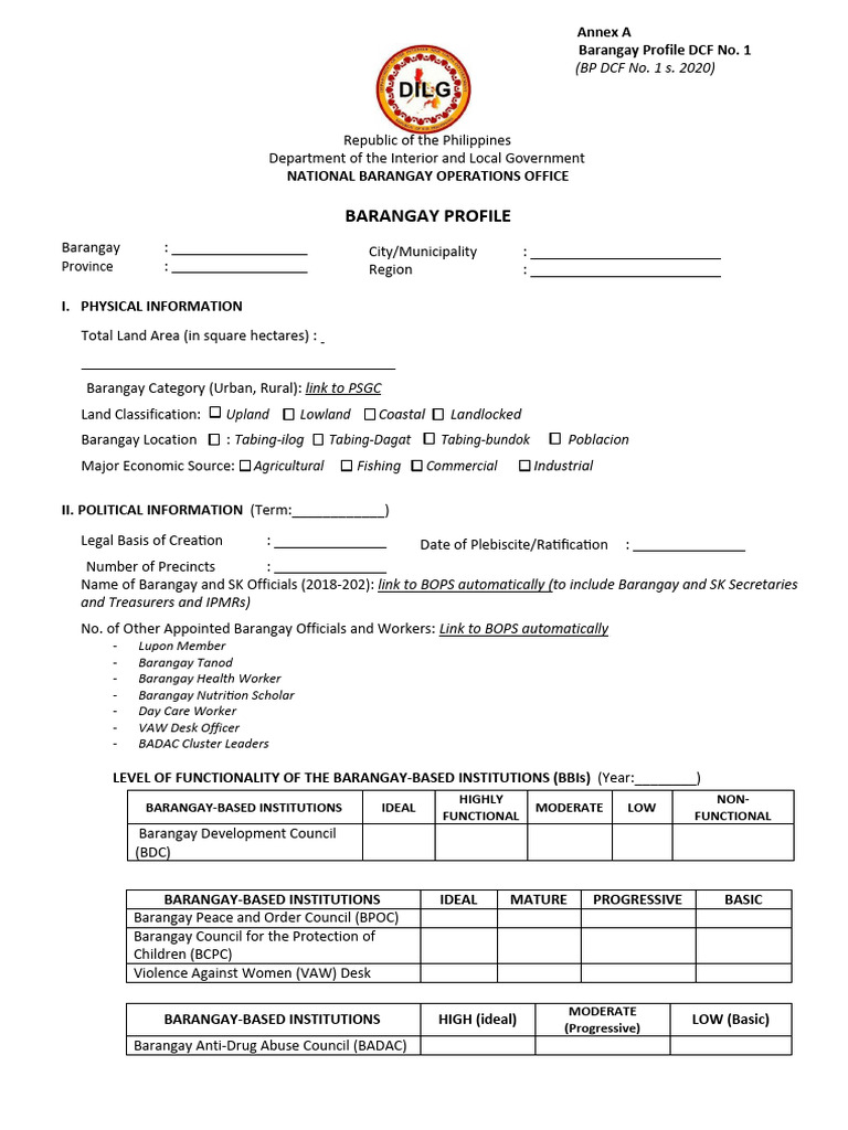 Barangay Profile | Download Free PDF | Water | Economies