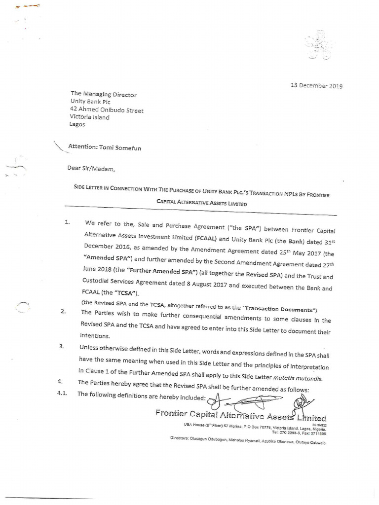 Side Letter December 2019 | PDF Side Letter December 2019 | PDF