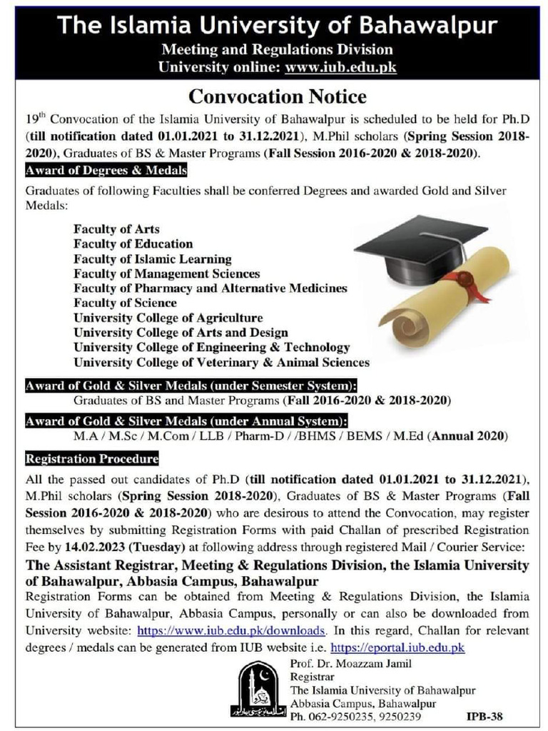 Notification For 19th Convocation 2023 | PDF