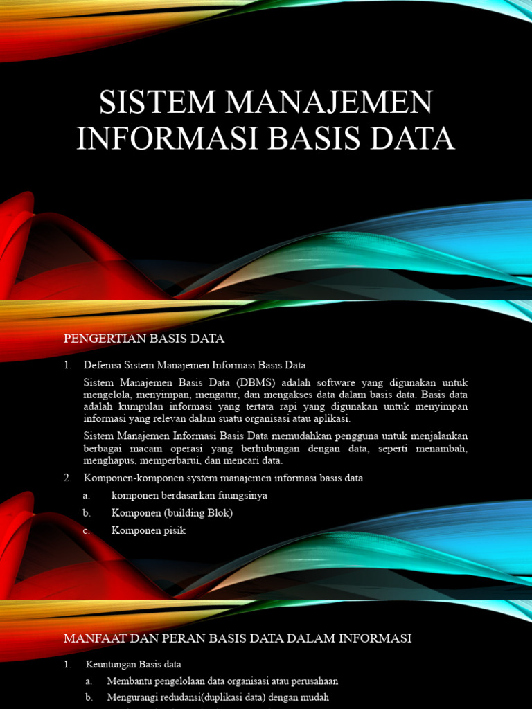 Sistem Manajemen Informasi Basis Data | PDF