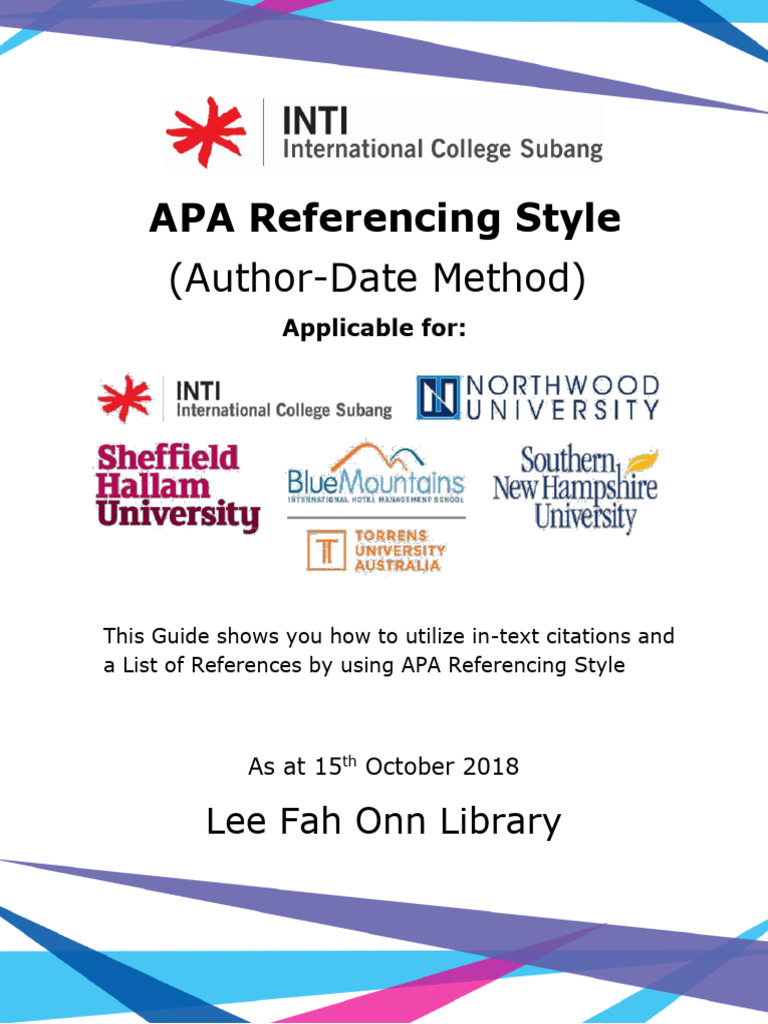 APA Referencing Guide | PDF | Apa Style | Sic