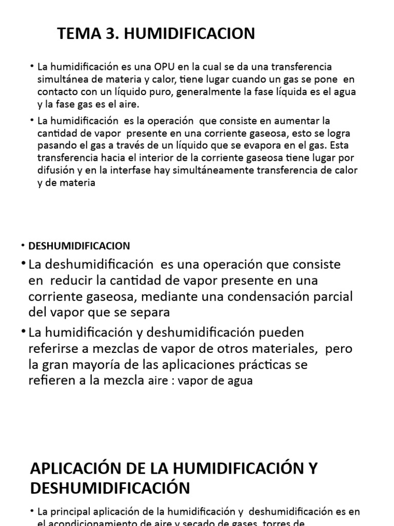 HUMIDIFICACION | PDF | Humedad | Fases de la materia