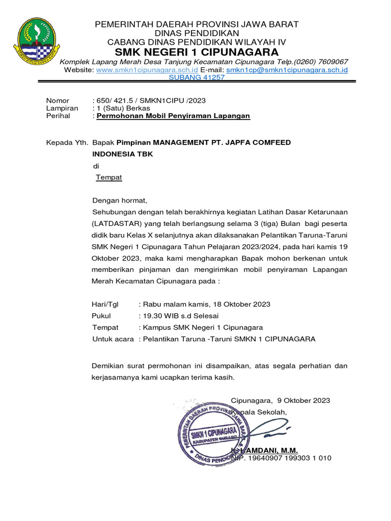 Undangan PT Japfa | PDF