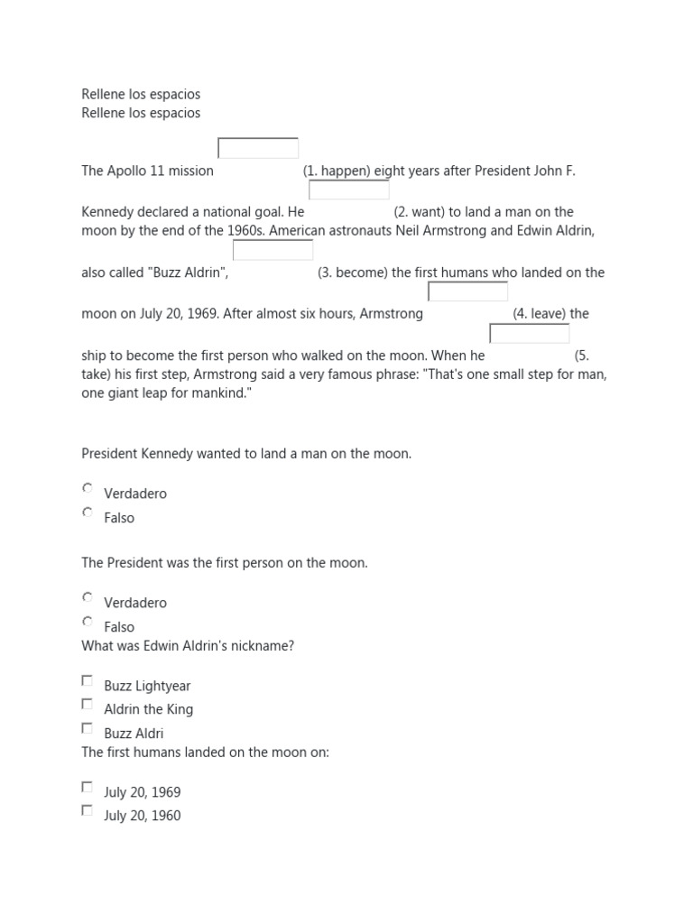 Apollo 11 Mission Overview and Quiz | PDF