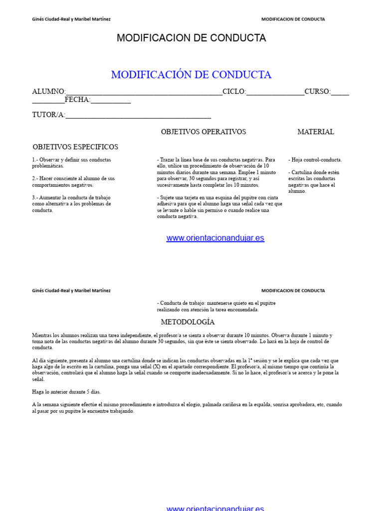Modificación de Conducta | PDF | Modificación de comportamiento | Comportamiento