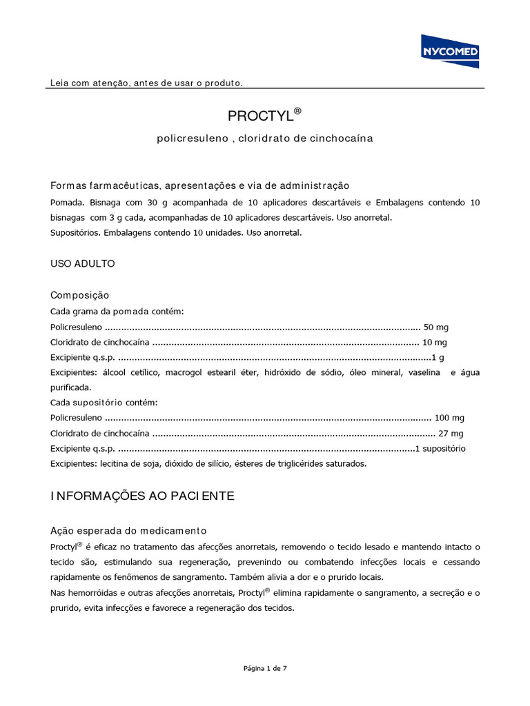 Proctyl | PDF | Amamentação | Gravidez