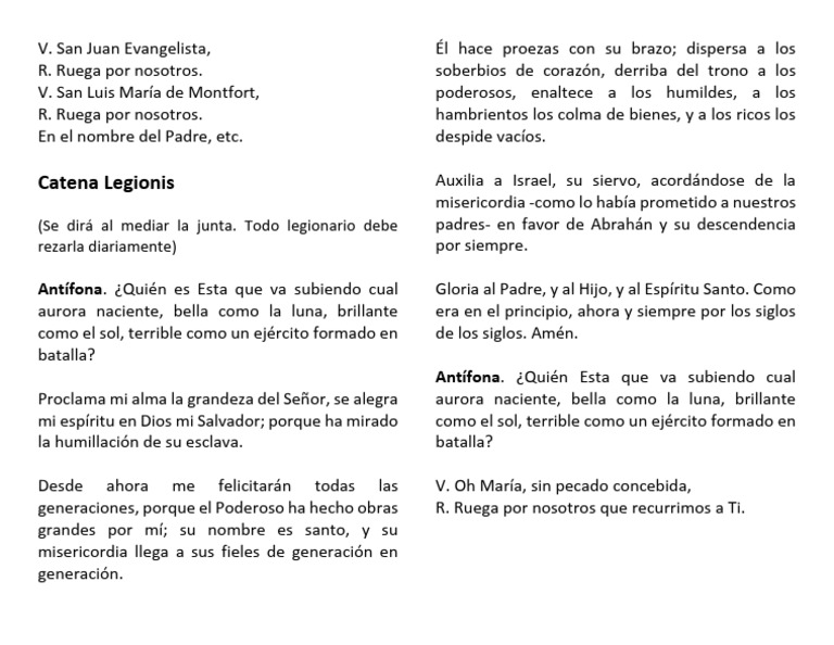 Legión de María Catena Legionis 4 y 5 | PDF