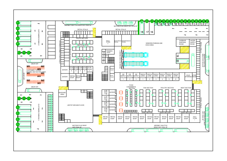 Layout of Food Market Facilities | PDF | Retail | Restaurants