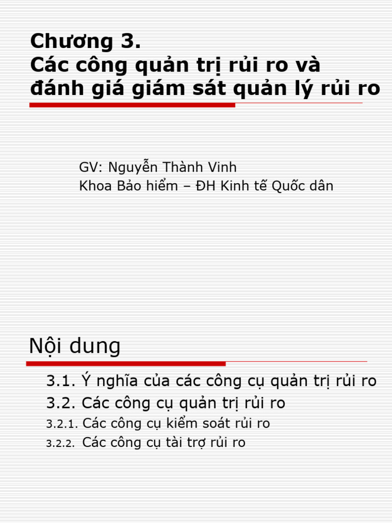 Chương 3 Cac Cong Cu Quan Tri Rui Ro | PDF
