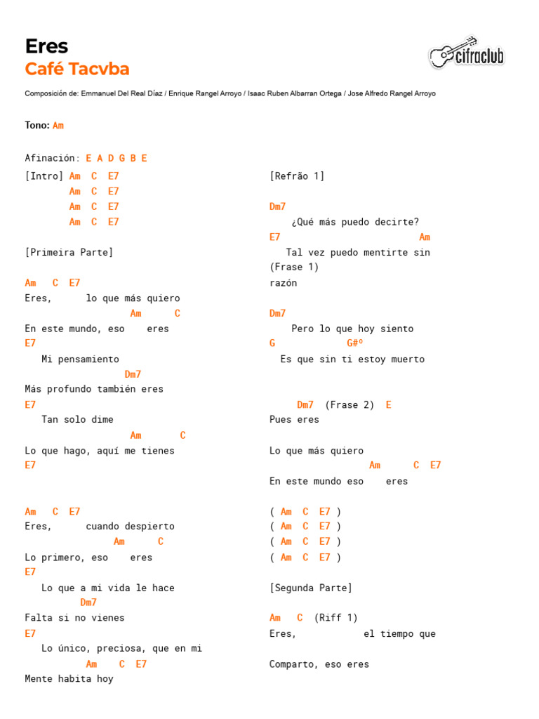 Café Tacvba - Eres | PDF