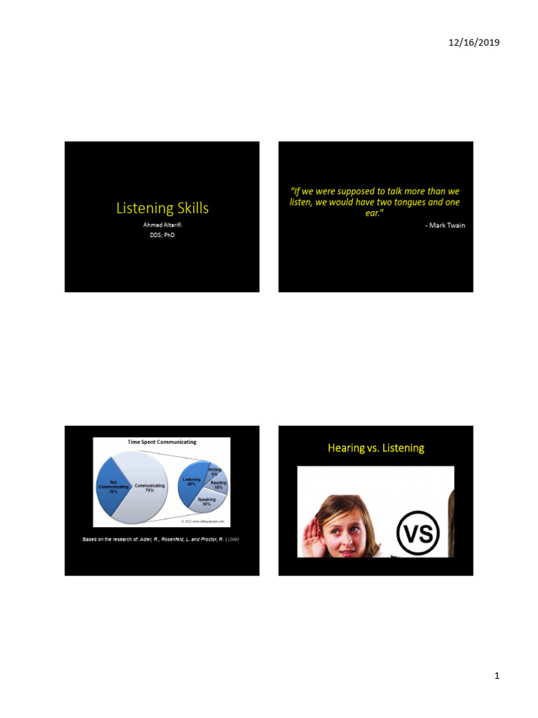 L2 - Listening Skills | PDF | Hearing | Psychology