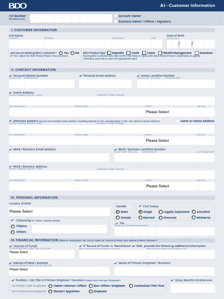 Personal Loan Form Form New To Bdo Client Jul 2022 | PDF | Credit Card ...