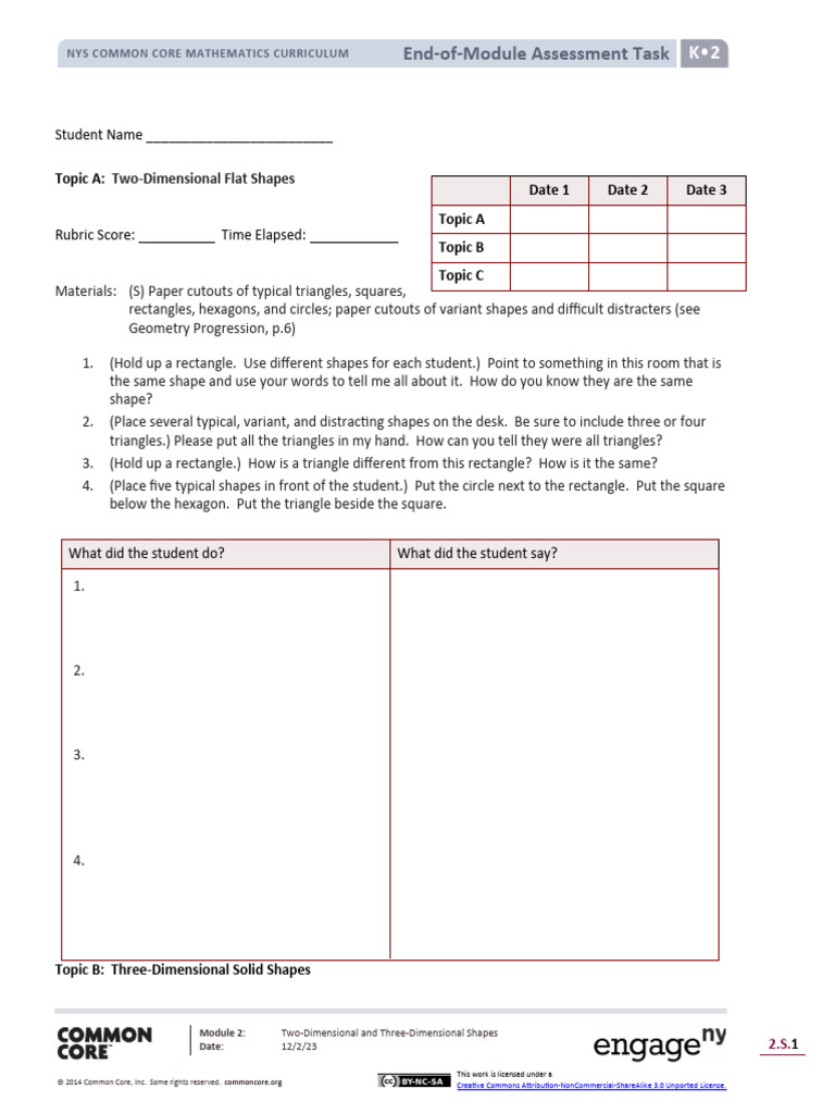 Math GK m2 End of Module Assessment | PDF | Shape | Classical Geometry