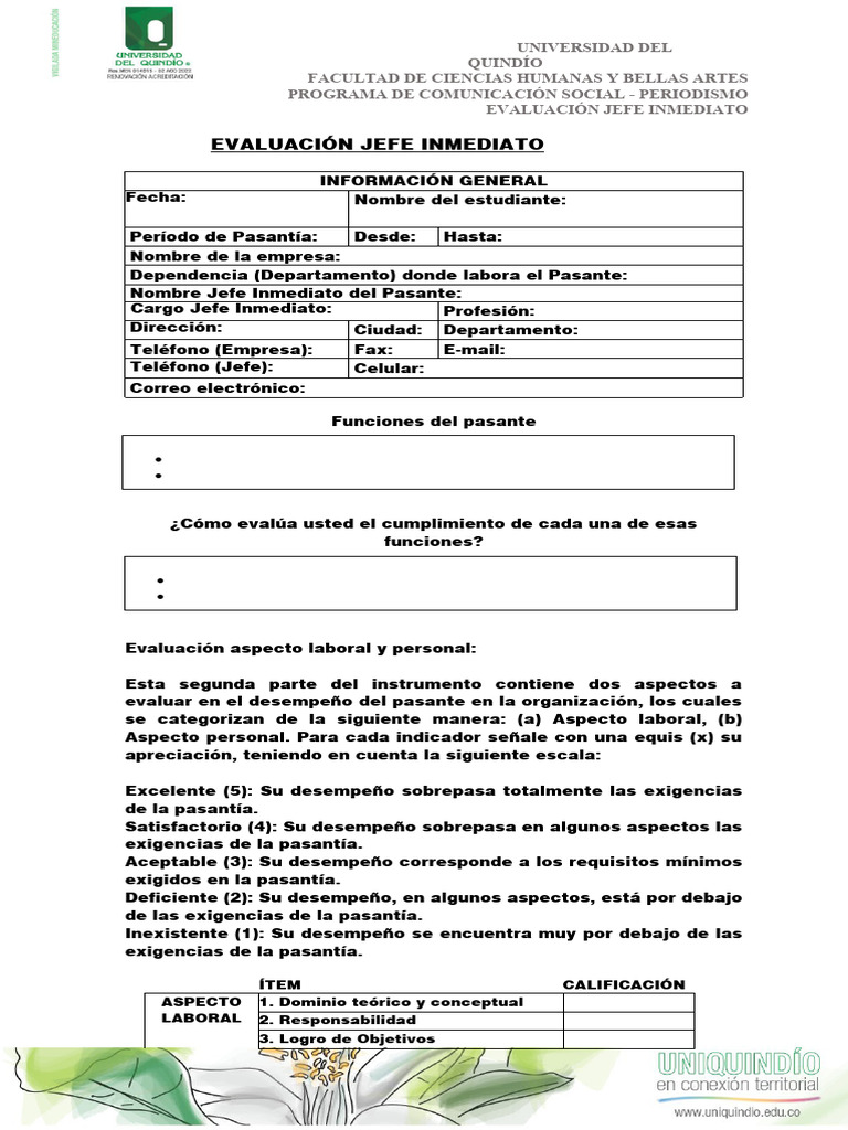 Evaluación JEFE INMEDIATO | PDF | Crecimiento personal y profesional