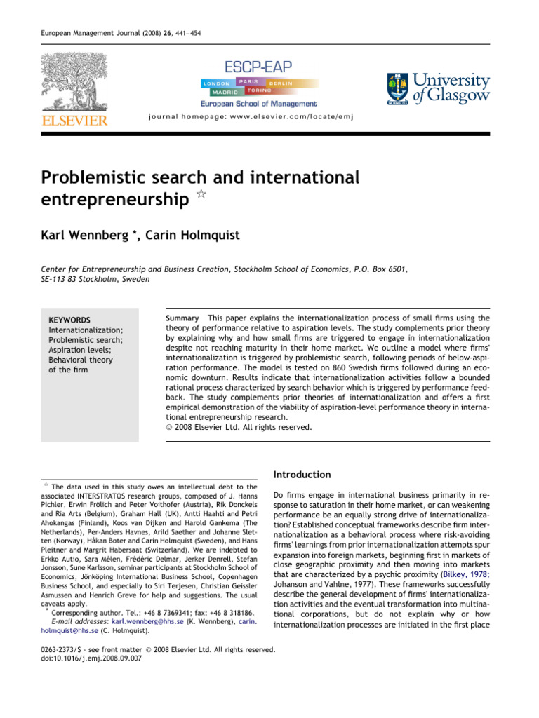 International Entrepreneurship | PDF | Internationalization ...