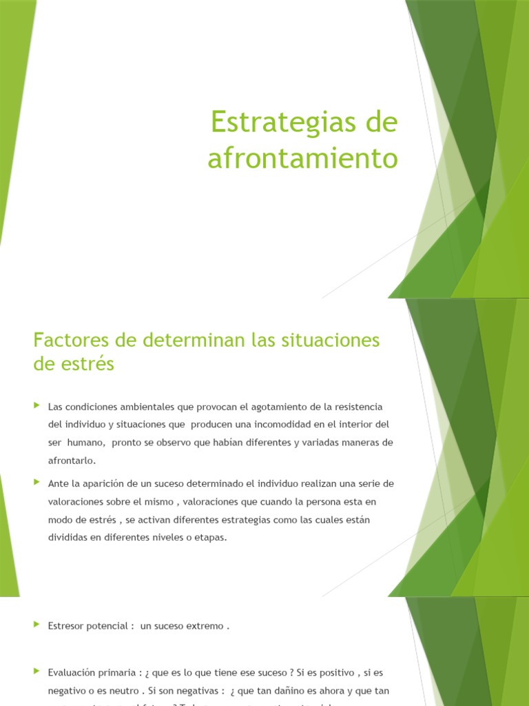 Estrategias de Afrontamiento | PDF | Estrés (biología) | Sicología