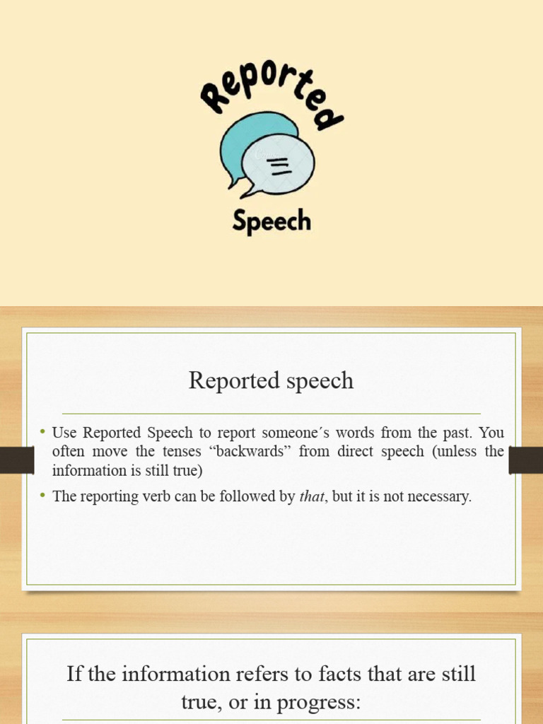 Understanding Reported Speech Rules | PDF | Verb | Semantic Units