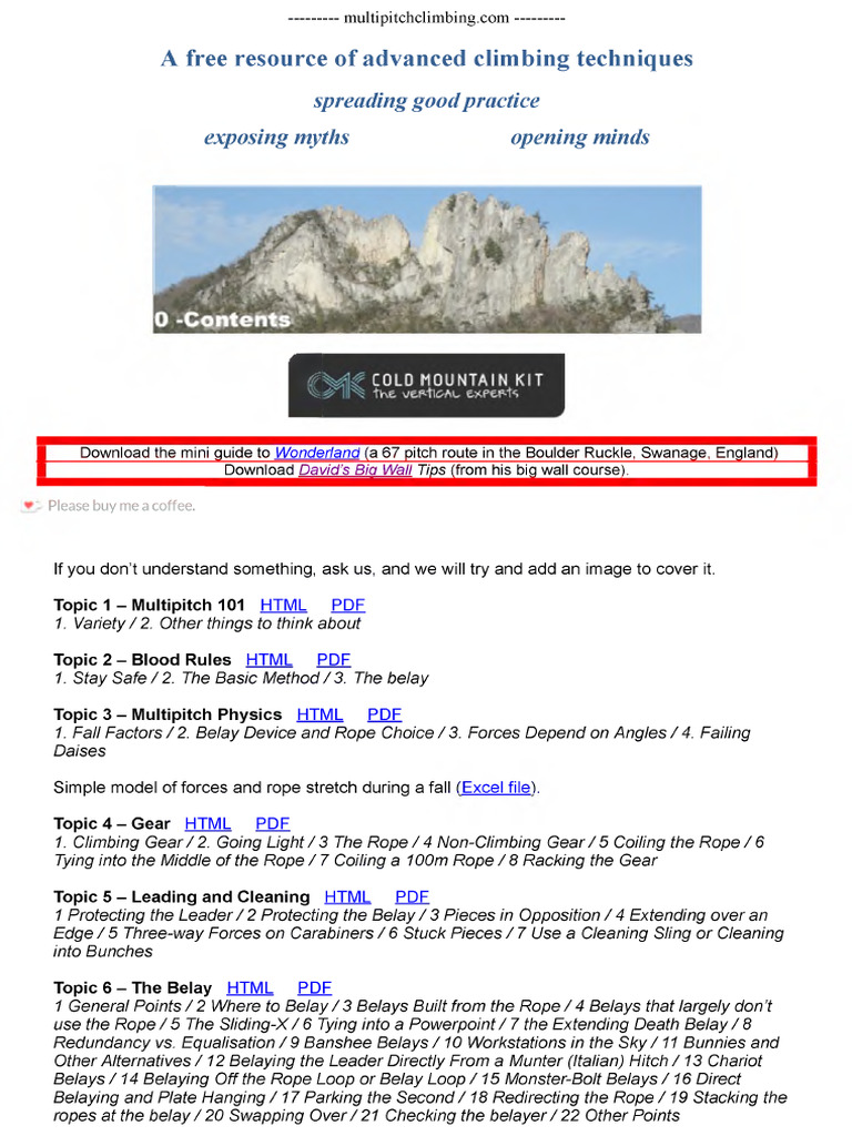 A Free Resource o F Advanced Climbing Techniques: Spreading Good ...