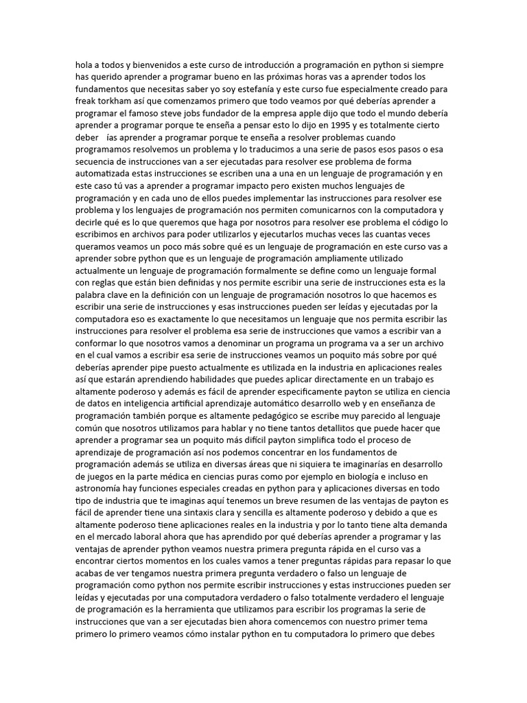 Introducción A Programación en Python | PDF | Lenguaje de programación ... Introducción A Programación en Python | PDF | Lenguaje de programación ...