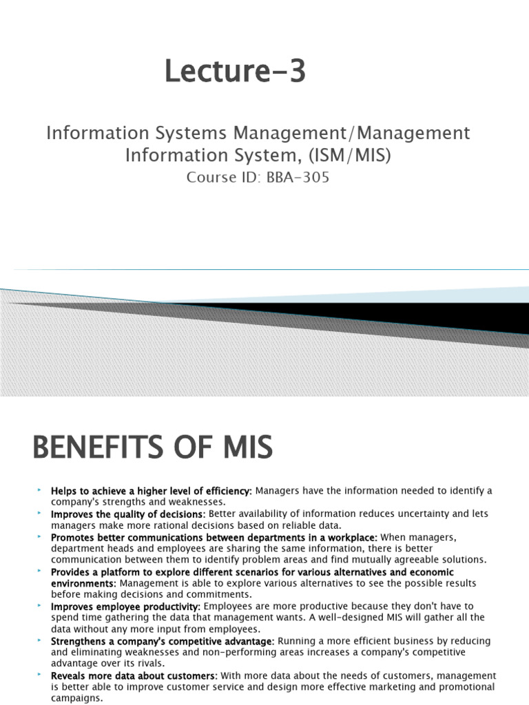 Lecture-3: Information Systems Management/Management Information System ...