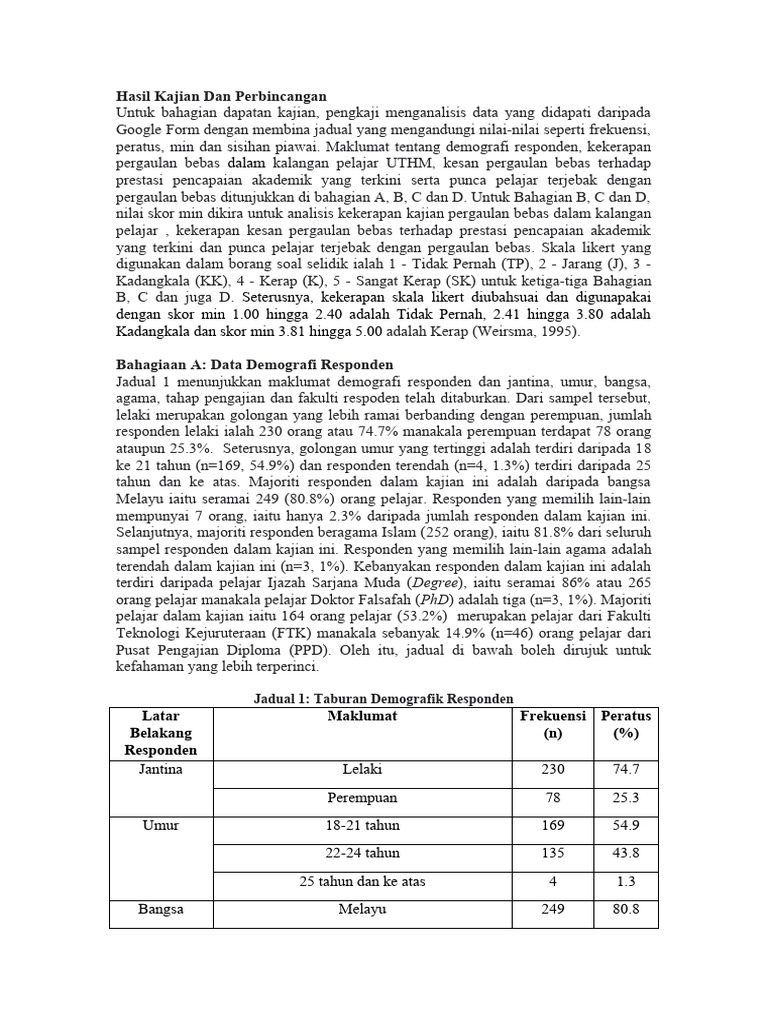 Hasil Kajian Dan Perbincangan | PDF