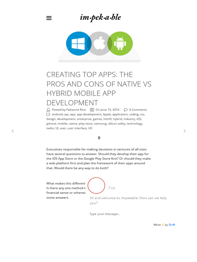 Pros and Cons of Native Vs Hybrid Mobile App Development | PDF | Mobile ...