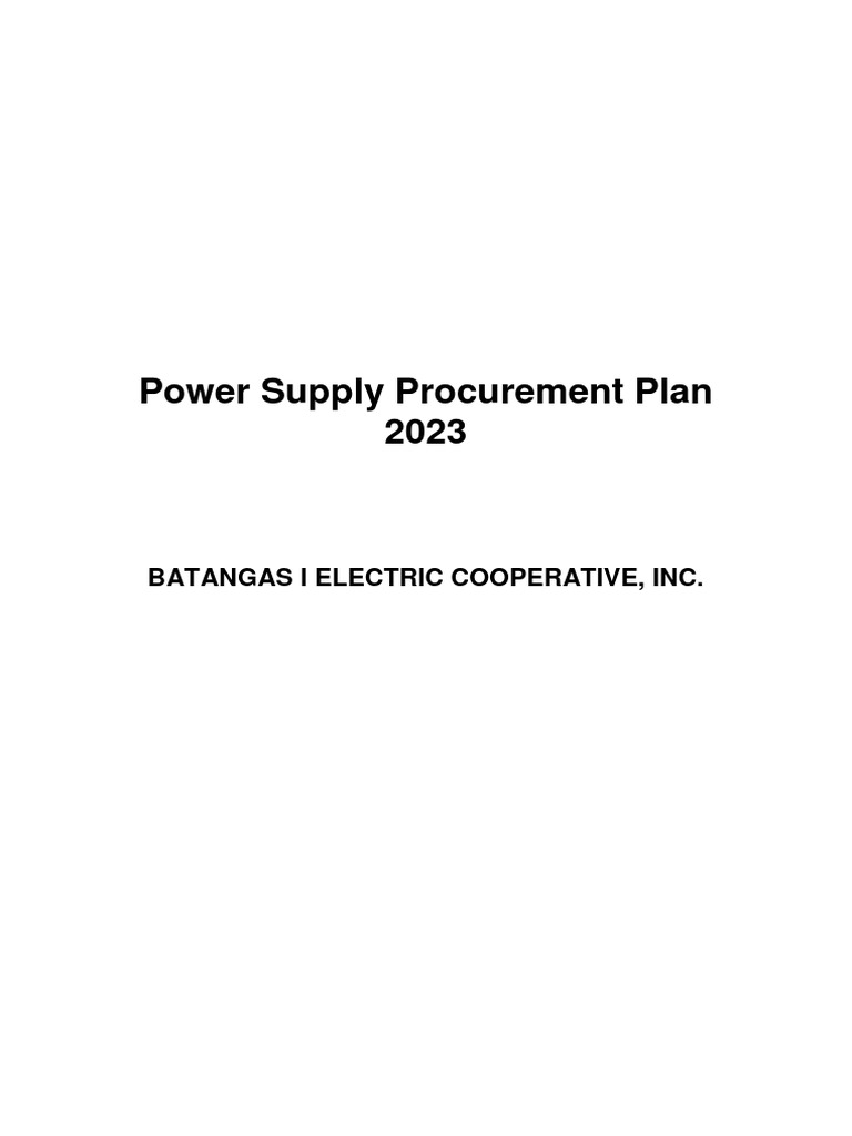 Batelec Power Supply Plan 2023 | PDF | Watt | Economic Surplus