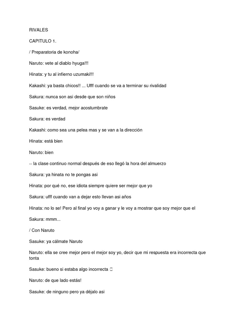 RIVALES Naruto Fanfic | PDF