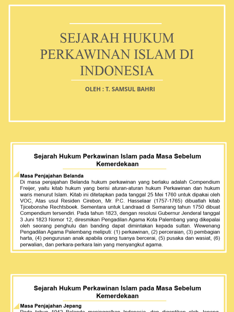 Sejarah Hukum Perkawinan Islam Di Indonesia | PDF