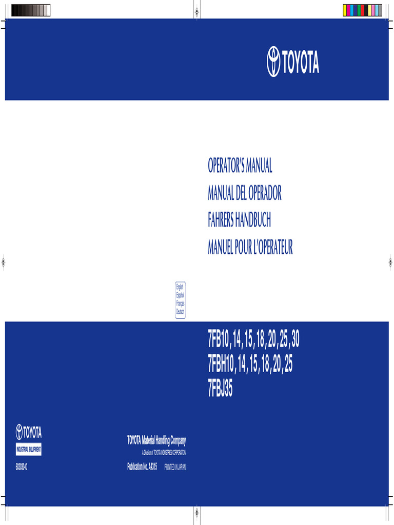 Operator's Manual 7FB10-30 A4315 | PDF | Elevator | Manual Transmission