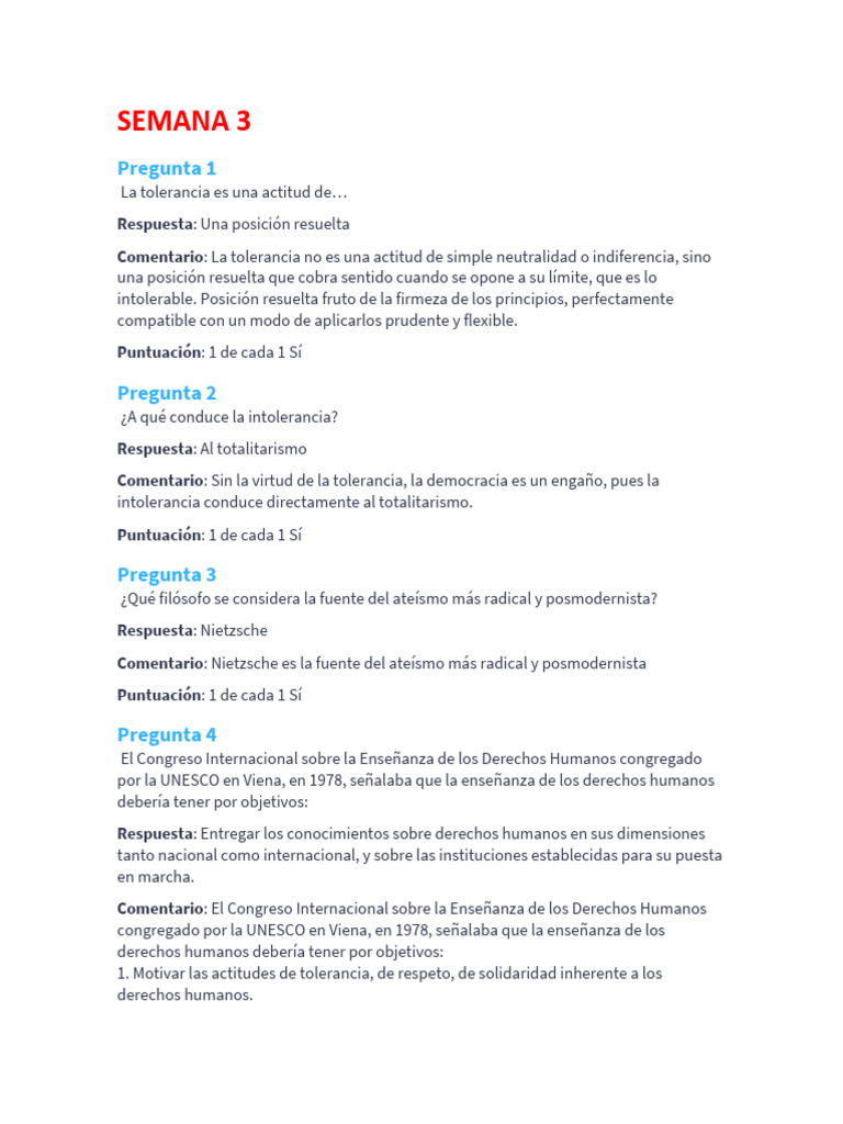 SEMANA 3 y 4 FE Y CONTEMPORANEO | PDF | Tolerancia | Derechos humanos