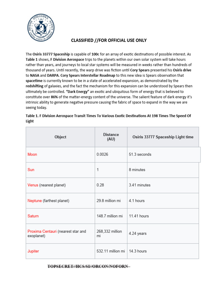 Osiris Spaceship Interstellar Roadmap | PDF