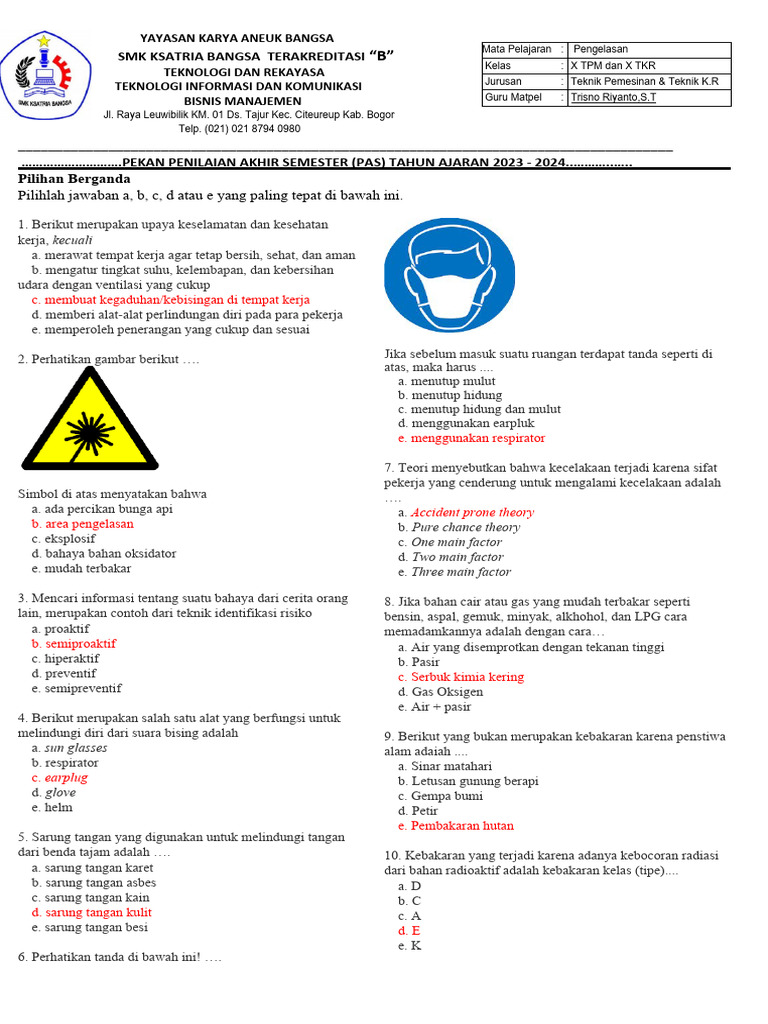 X TPM Dan X TKR PENGELASAN | PDF