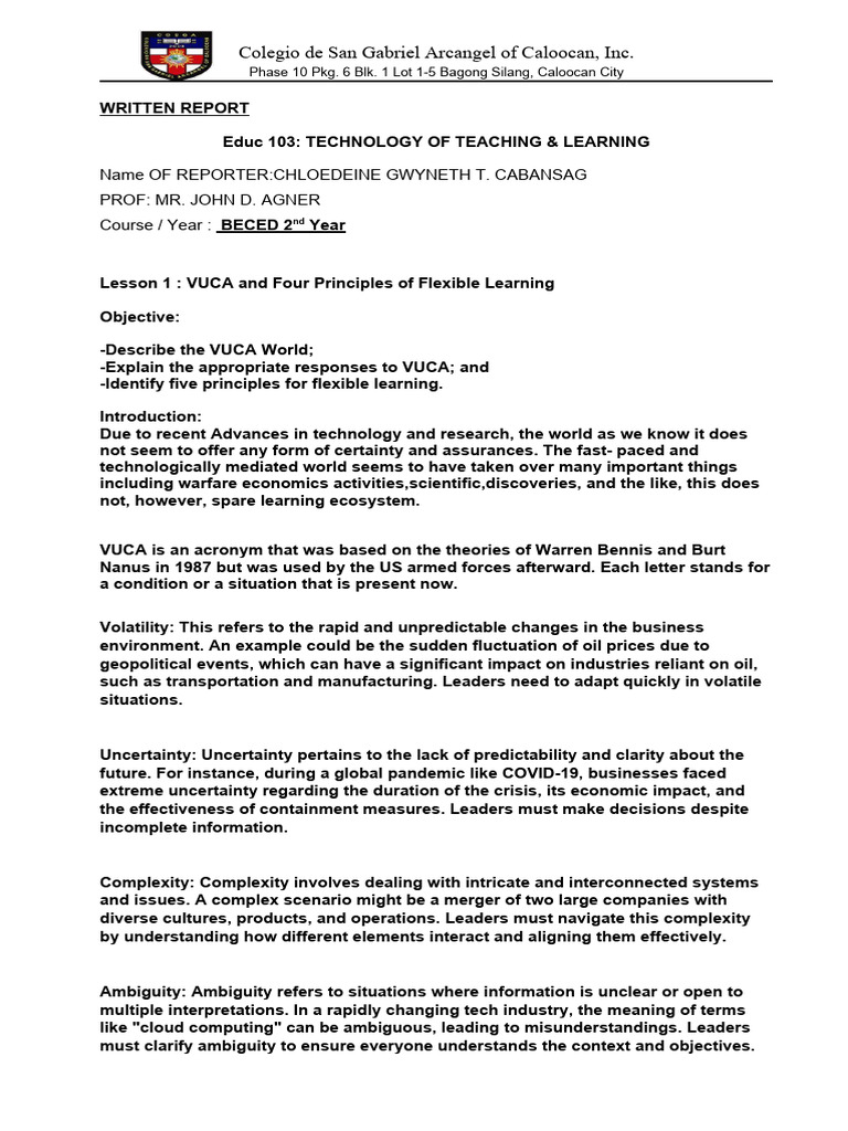 Written Report | PDF | Learning | Ambiguity