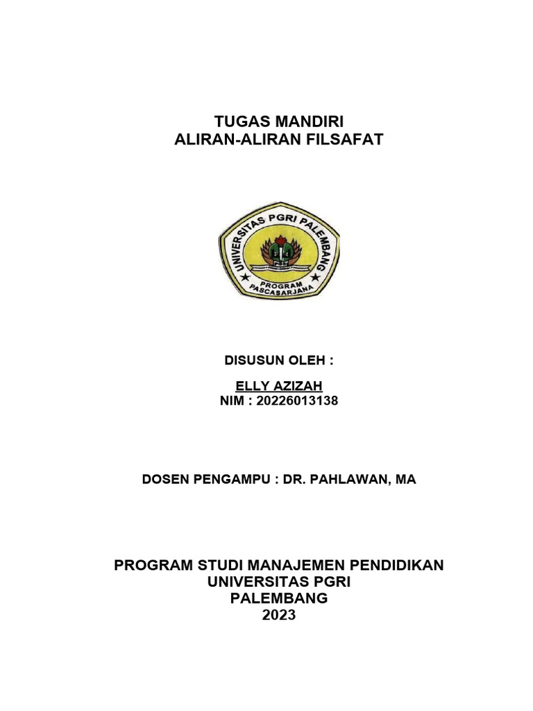 13-Elly Azizah - Aliran-Aliran Filsafat | PDF