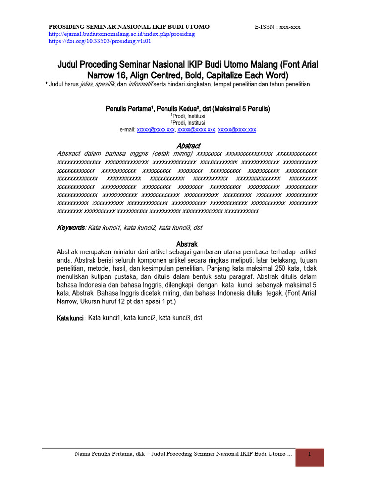 Template PROSIDING SEMNAS IBU | PDF