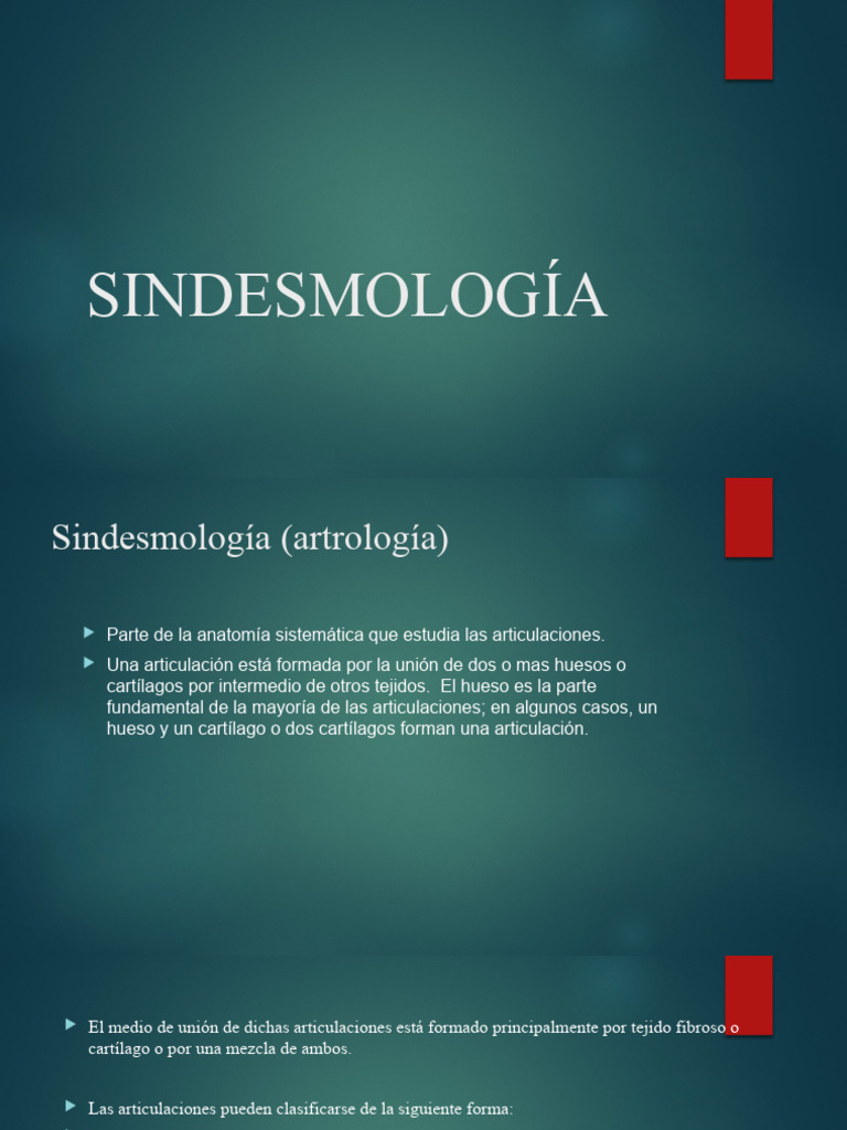 Sindesmologia | PDF | Articulación | Anatomía