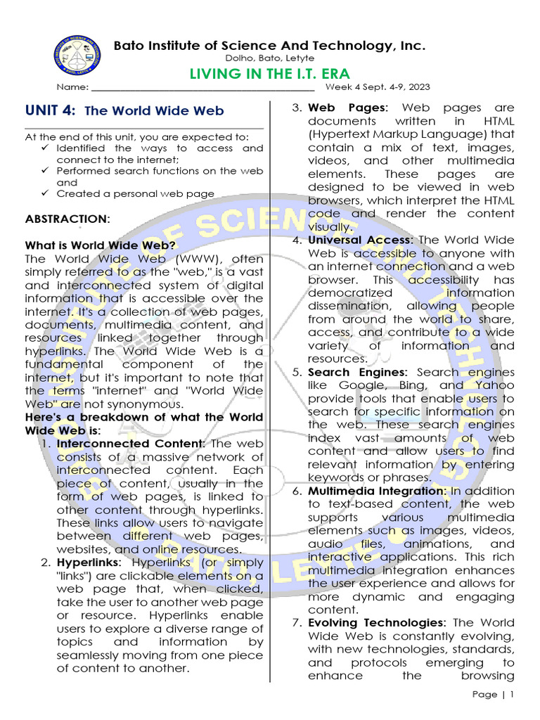 UNIT 4-The World Wide Web | Download Free PDF | World Wide Web ...