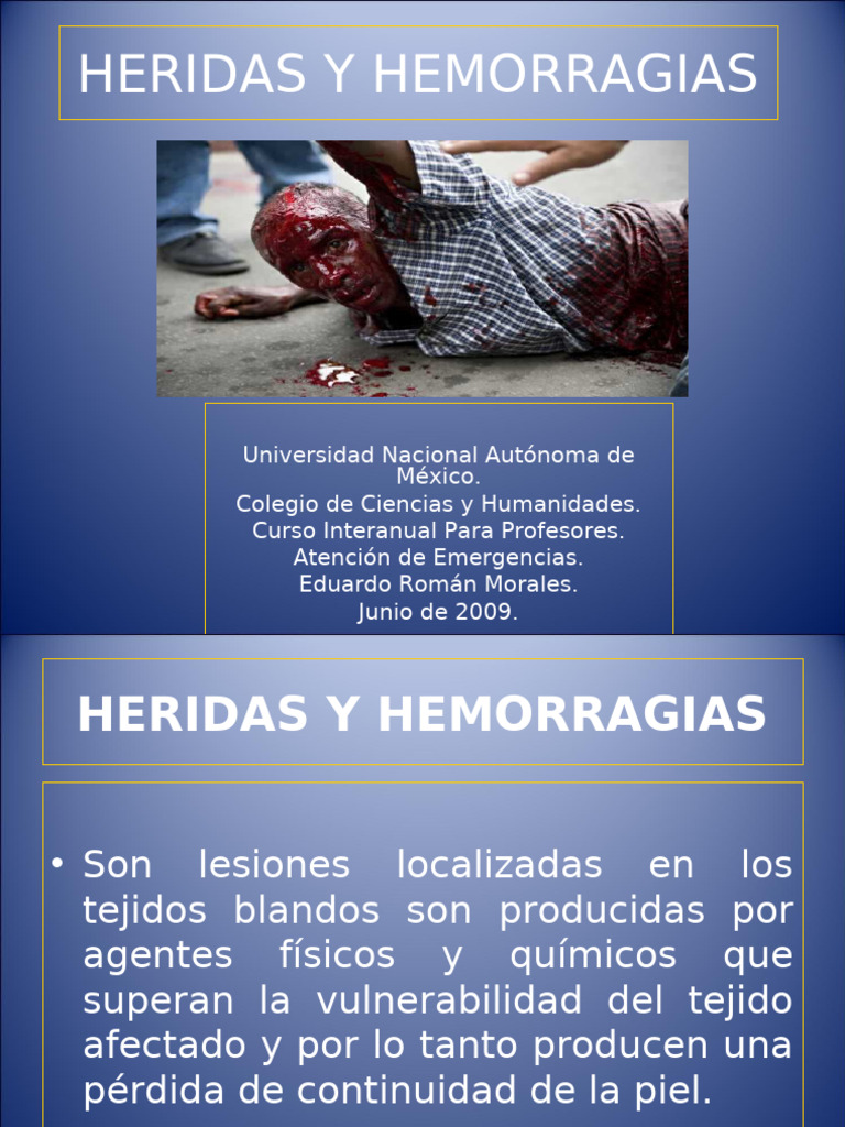 Heridas y Hemorragias | PDF | Piel | Herida