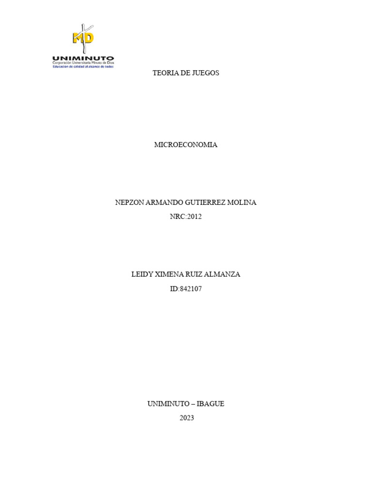 Actividad 7 Micro | PDF | Teoría de juego | Mercado (economía)