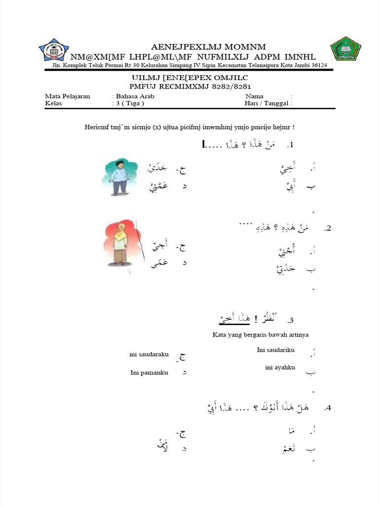 PDF Soal Ujian Bahasa Arab Kelas 3 Compress | PDF