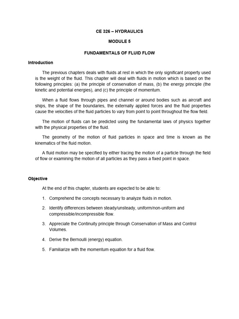 Module 5 Fluid Flow Measurement | PDF | Fluid Dynamics | Momentum