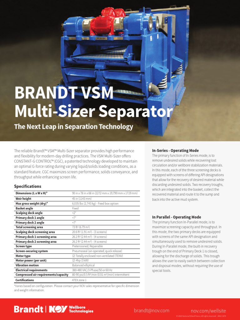 BRANDT VSM Multi Sizer Separator Flyer EN | PDF | Solid | Physical Sciences BRANDT VSM Multi Sizer Separator Flyer EN | PDF | Solid | Physical Sciences