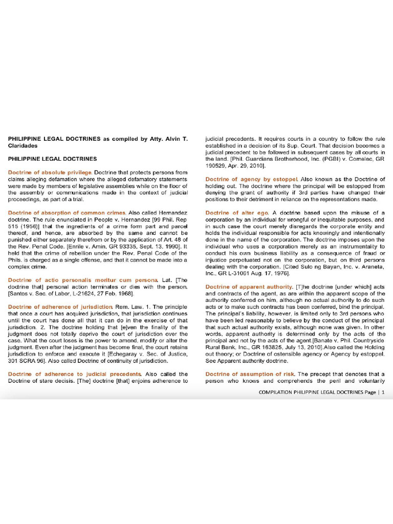 PH Legal Doctrines | PDF