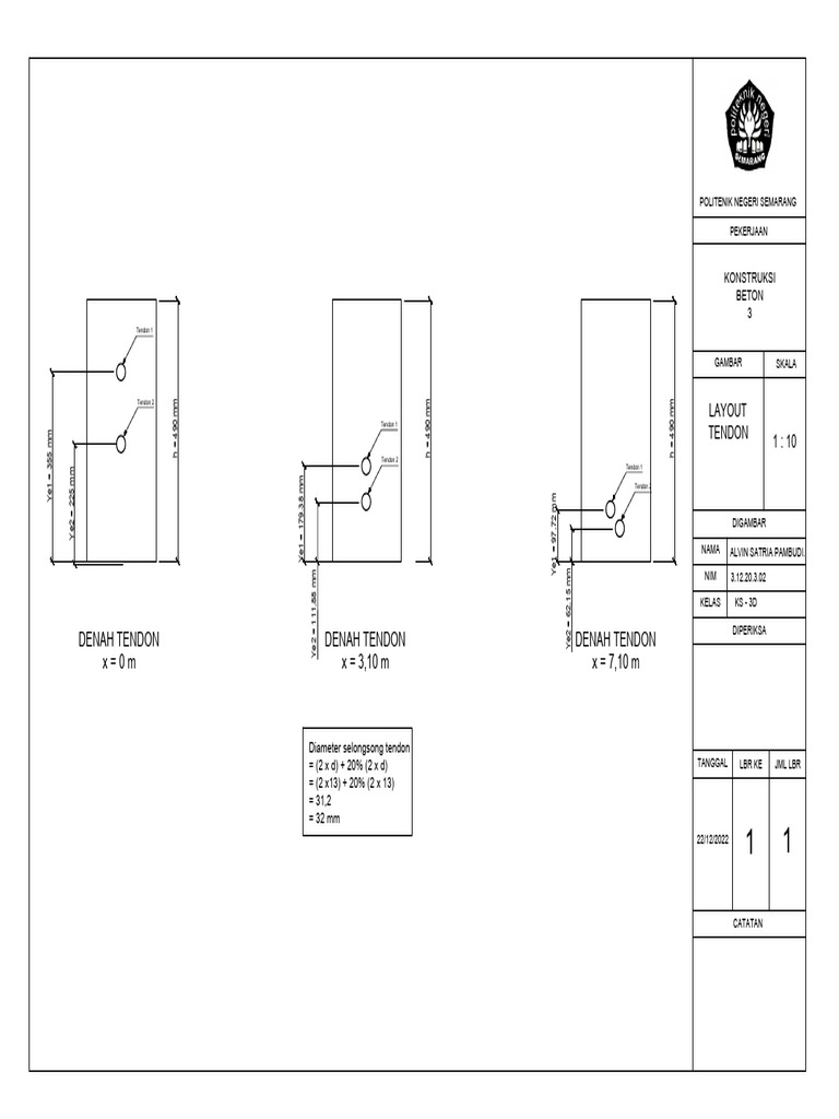 Engineering Student's Tendon Layout | PDF