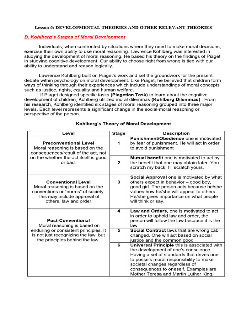 Lesson 6 | PDF | Cognitive Development | Reason