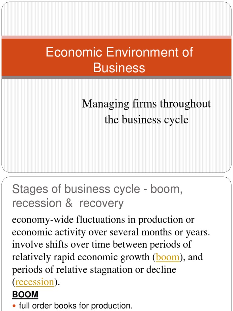 Economic Environment of Business | PDF | Recession | Business Cycle